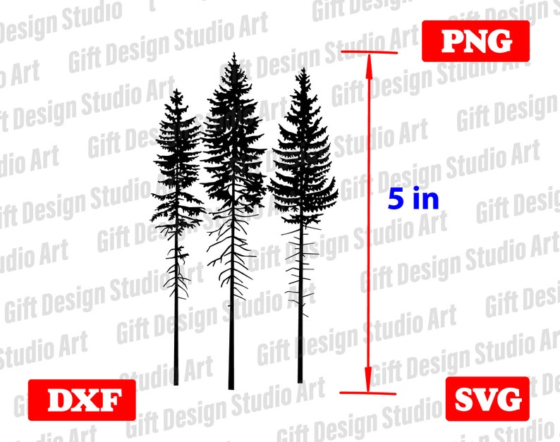 PINE Tree Silhouette - SVG Pine Tree Digital - Tall Skinny Tree/pine ...