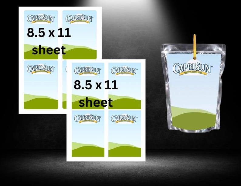 6 Oz Capri Sun Pouch Labels Template - Etsy