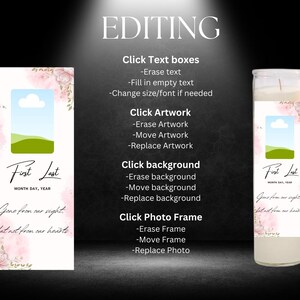 Modern White Memorial Candle Template - Etsy