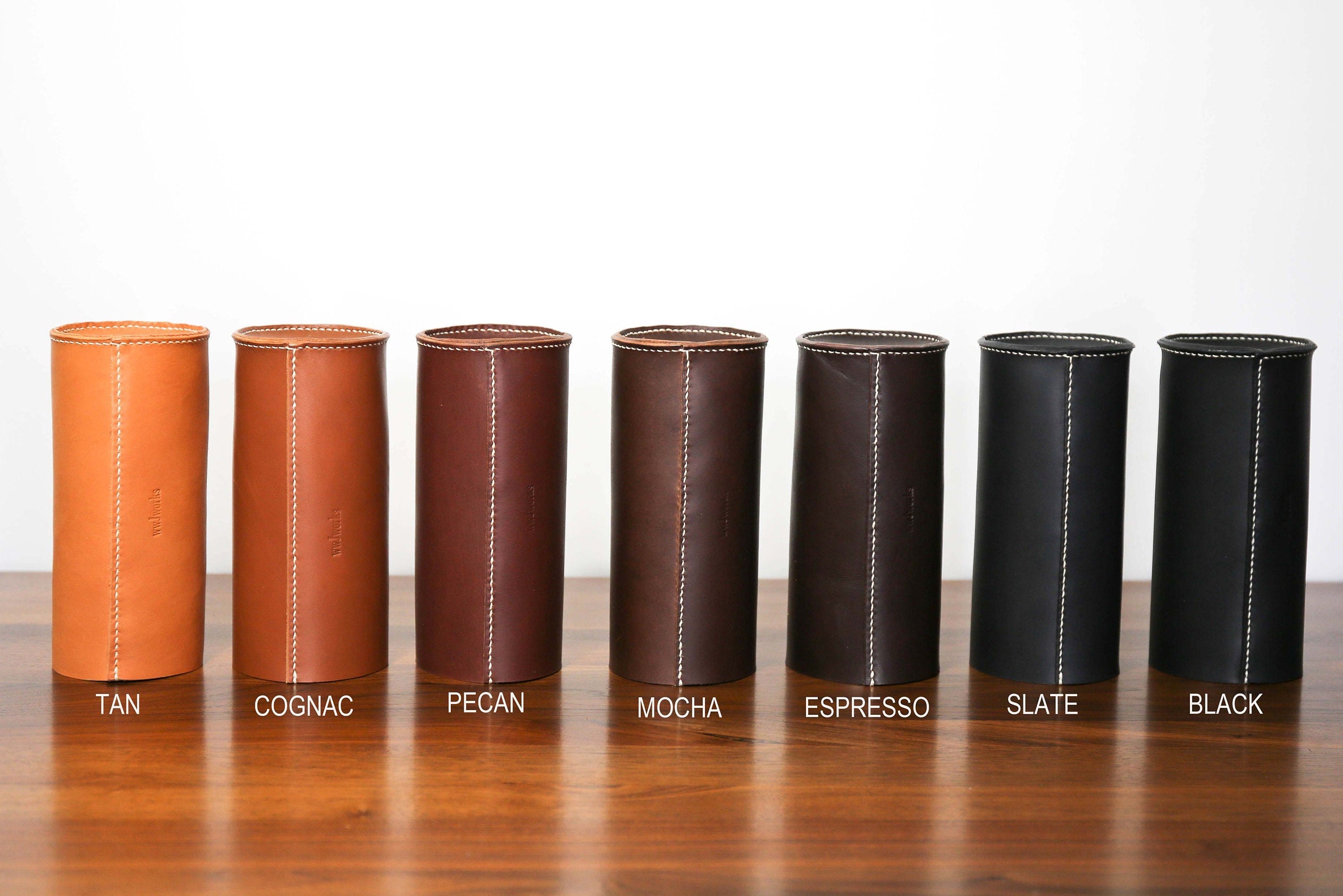 Leather Tissue Canister Cover : Tan / Cognac / Peacon / Mocha - Etsy