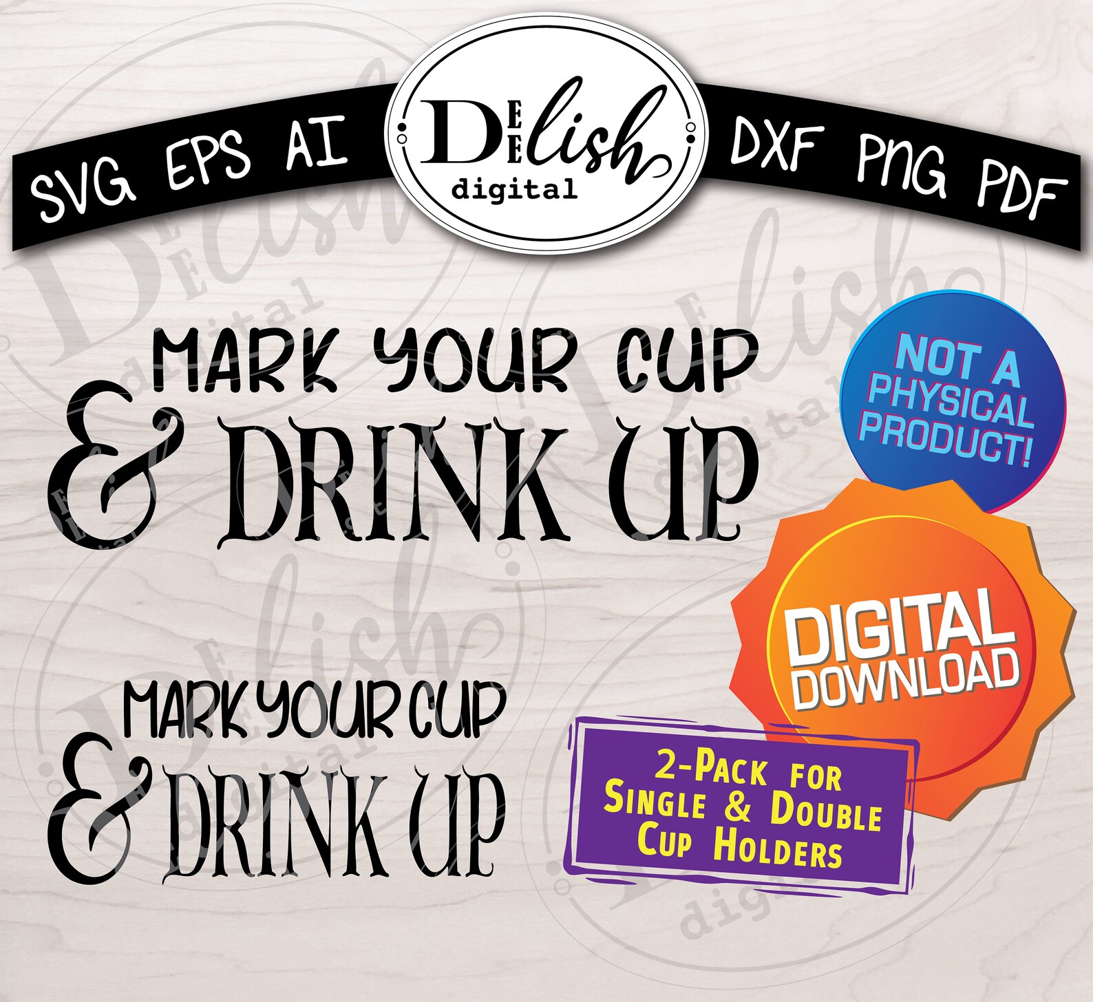 Mark Your Cup and Drink up SVG Combo | Svg Dxf Pdf Ai Eps Png | Solo ...
