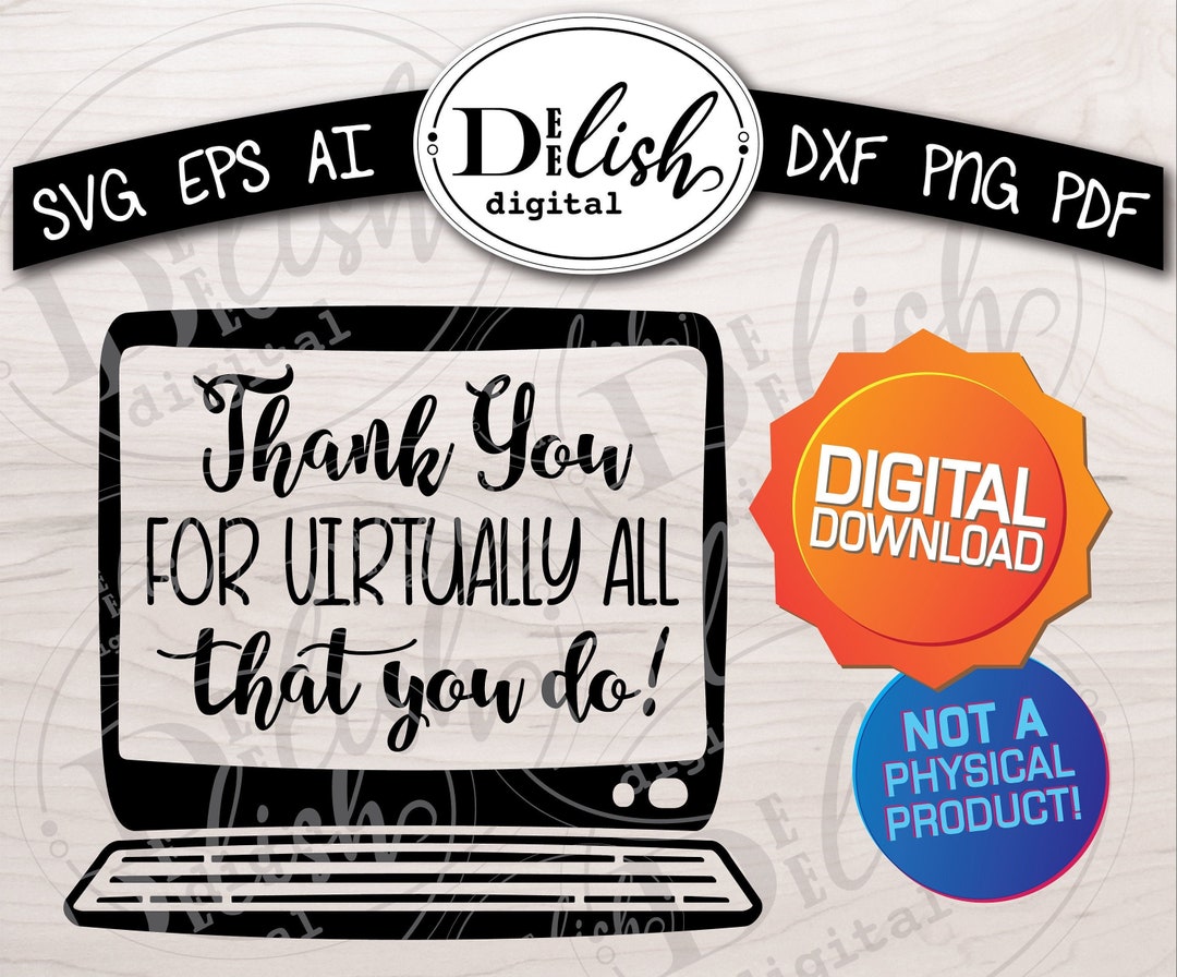 SVG Virtual Teacher Appreciation Gift | Dxf Pdf Eps Ai Png | Thank You ...