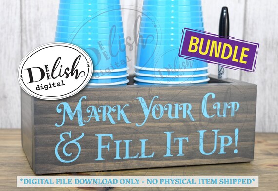 Mark Your Cup and Fill It up SVG Bundle Svg Dxf Pdf Ai Eps | Etsy