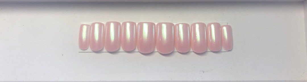 Pastel Pink Chrome Press on Nails. - Etsy