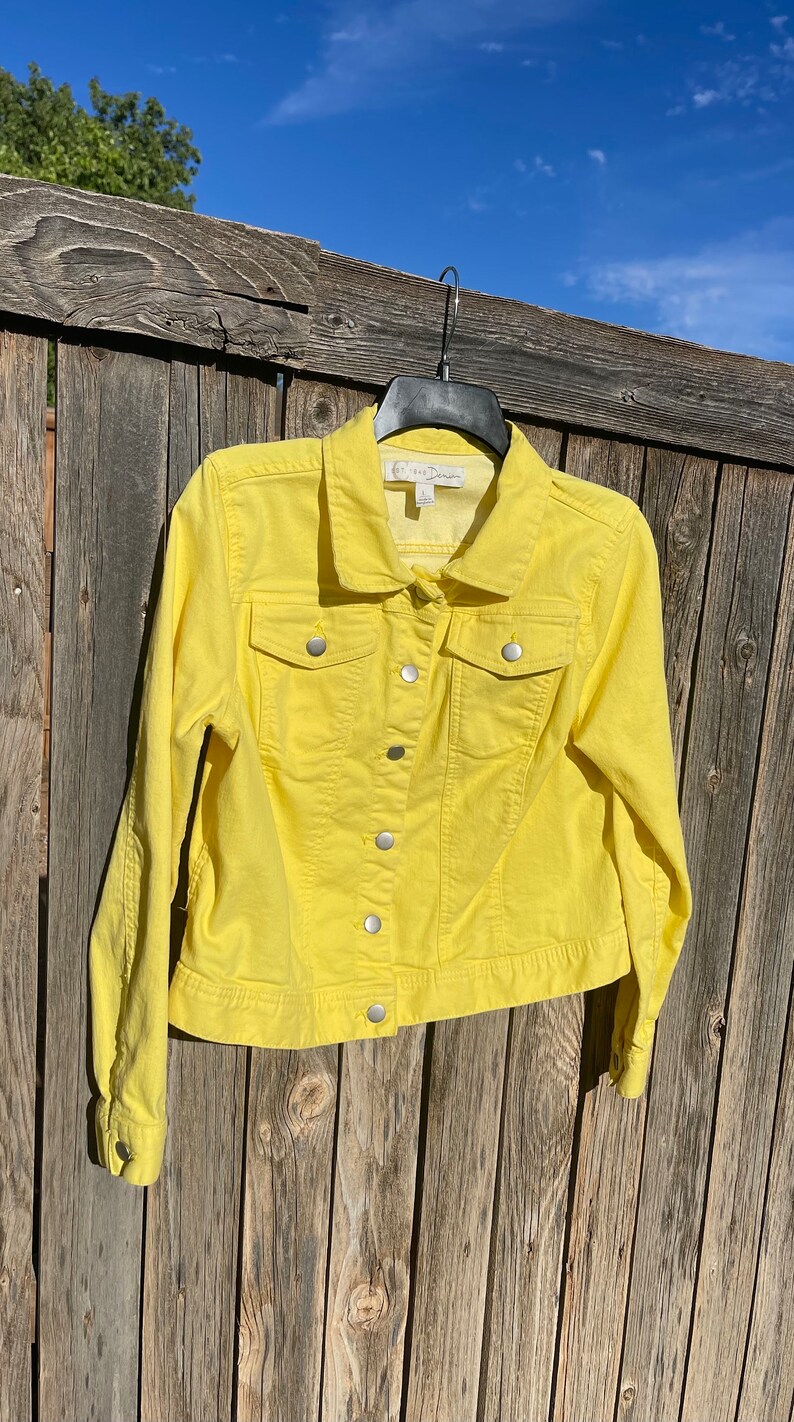 HAND PAINTED “coraline” Yellow Denim Jacket - Size Large (womens) - - Etsy