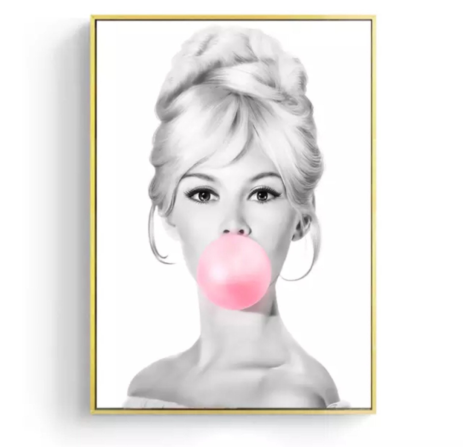 Bubble Gum Wall Art Canvas Audrey Marilyn Brigitte Fashion Etsy