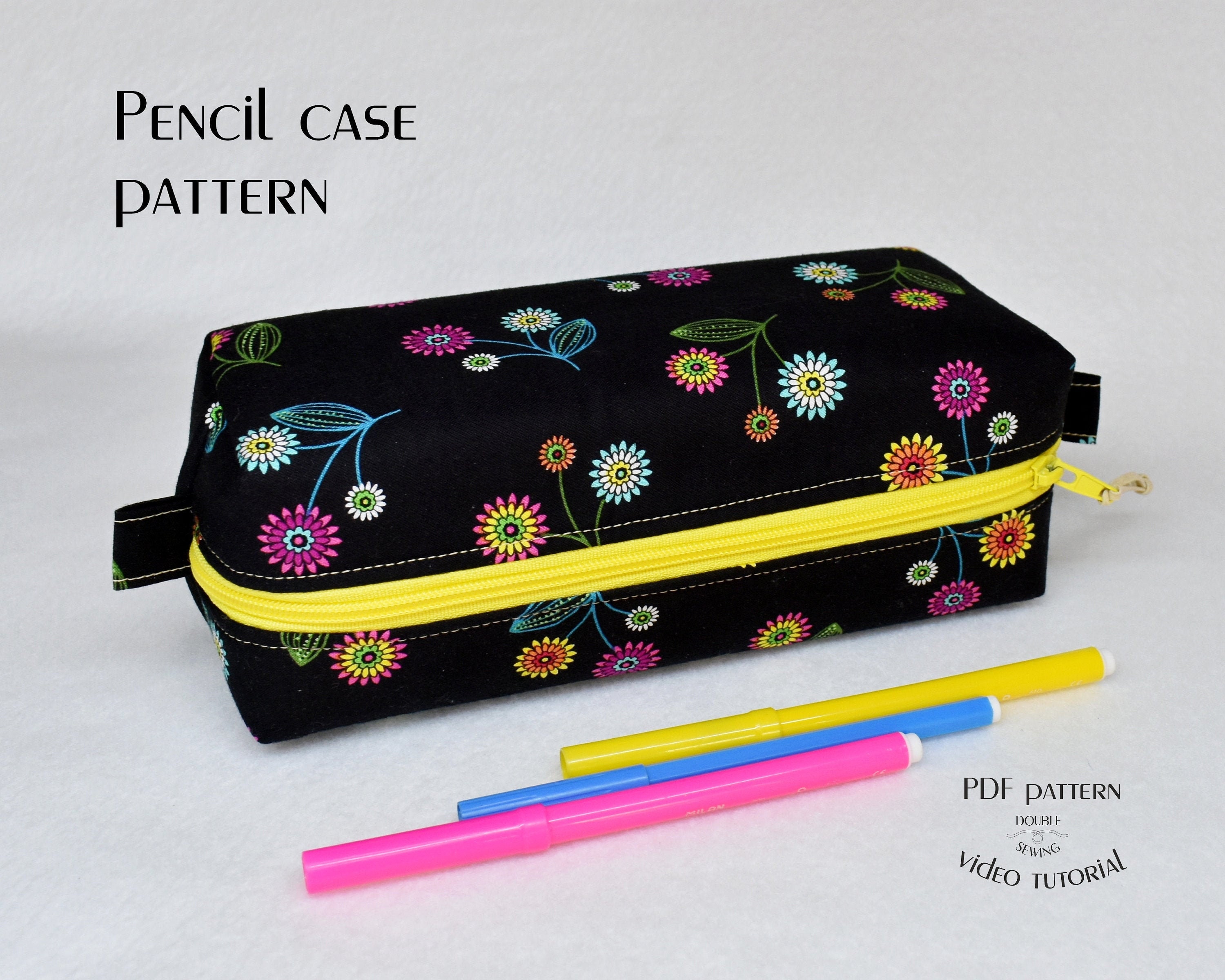 Pencil case pattern Zipper pouch pattern Project bag | Etsy
