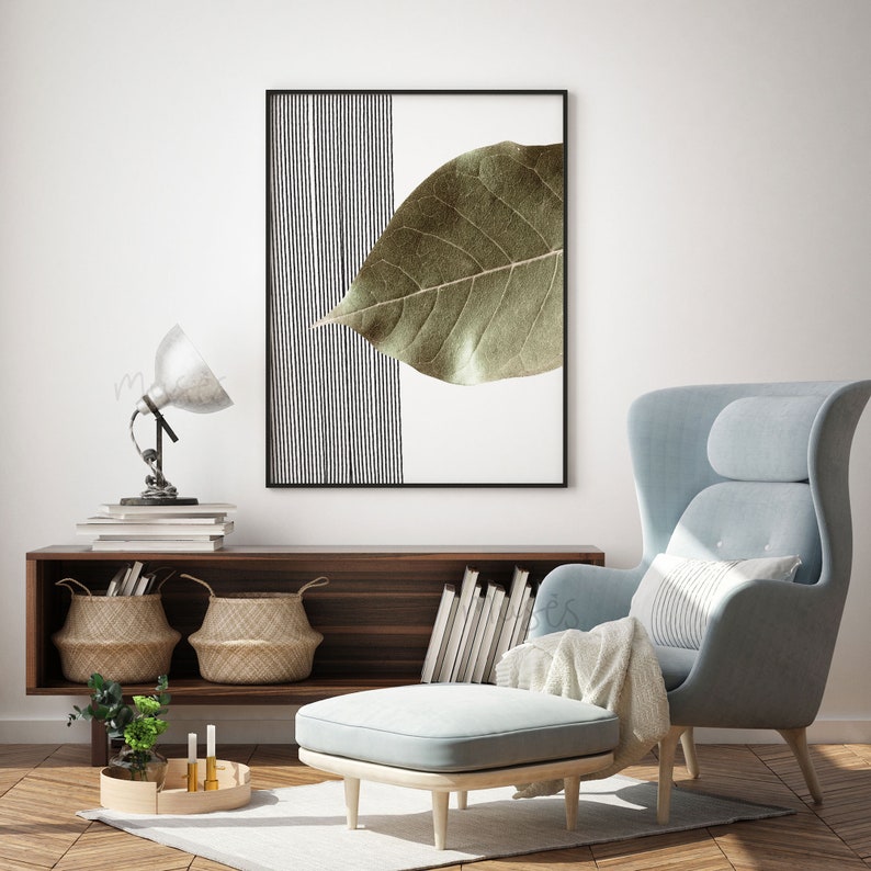 Instant Download Modern Leaf Poster Big Size Minimal Graphic - Etsy