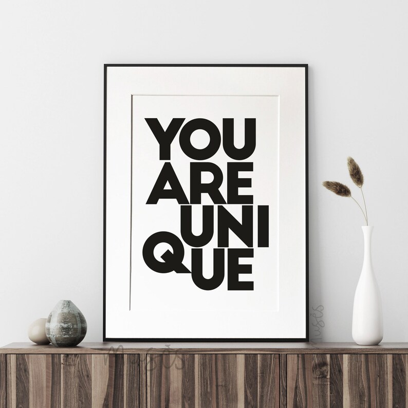 You Are Unique Instant Download Poster Friendship Uplifting - Etsy