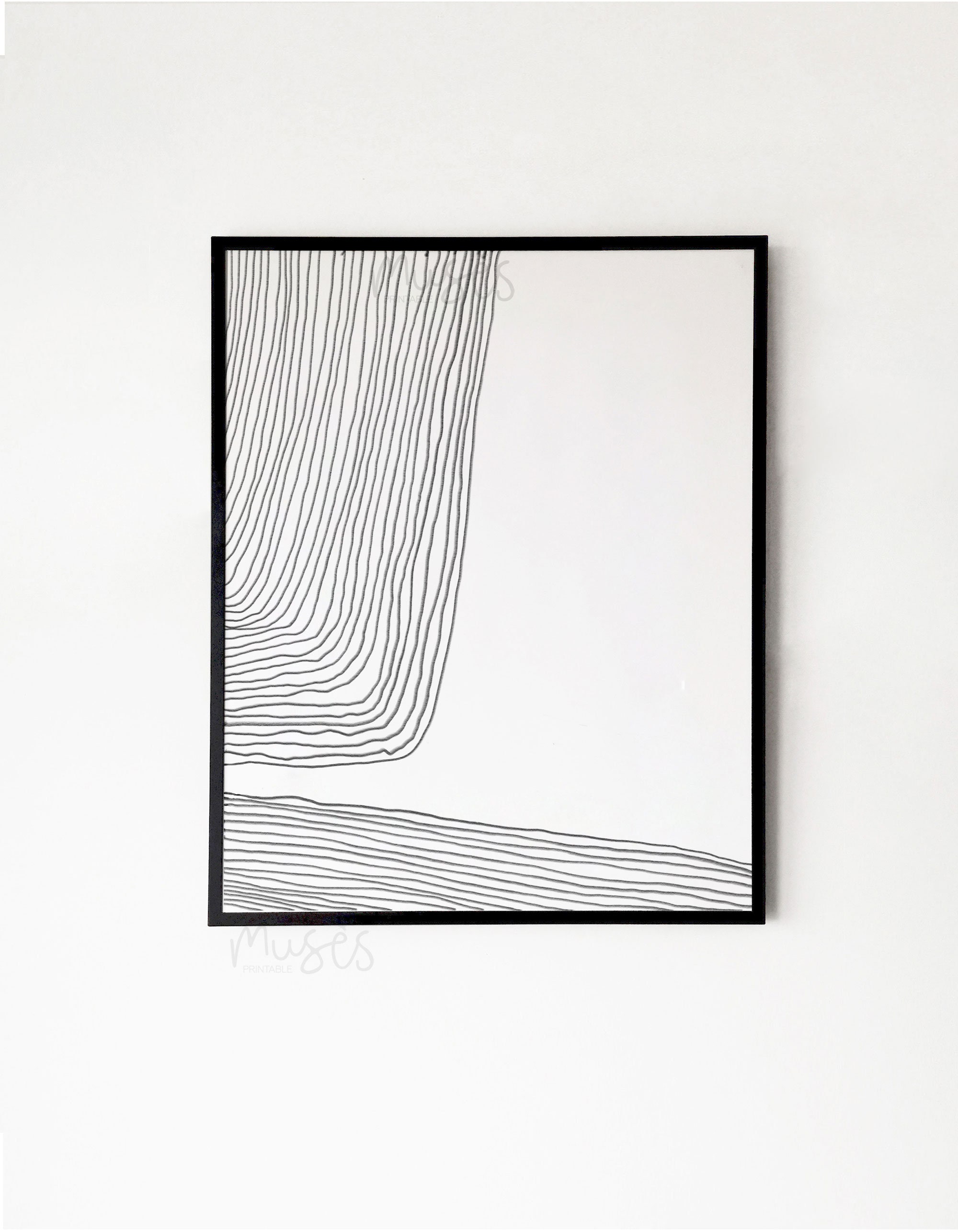 Set of 2 Printable Abstract Posters, Gray Lines Cozy Rent Home Wall ...