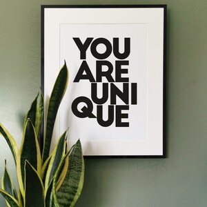 You Are Unique Instant Download Poster Friendship Uplifting - Etsy