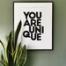 You Are Unique Instant Download Poster Friendship Uplifting - Etsy