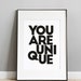 You Are Unique Instant Download Poster Friendship Uplifting - Etsy