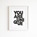 You Are Unique Instant Download Poster Friendship Uplifting - Etsy
