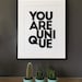 You Are Unique Instant Download Poster Friendship Uplifting - Etsy