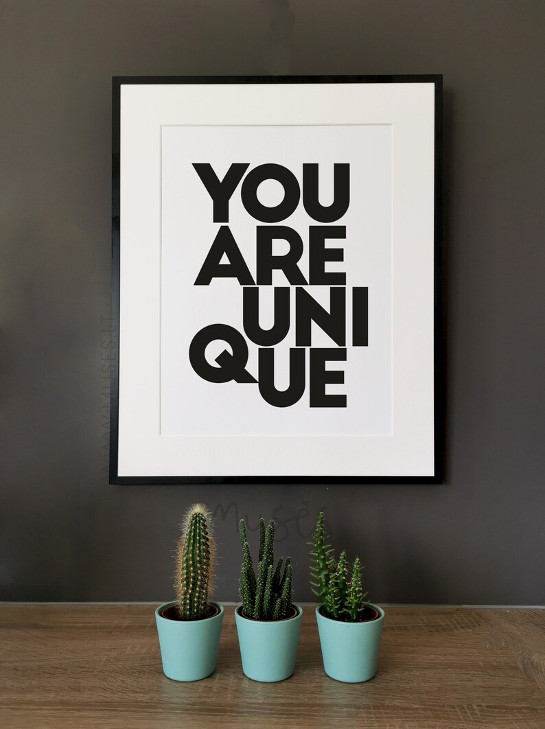 You Are Unique Instant Download Poster Friendship Uplifting - Etsy