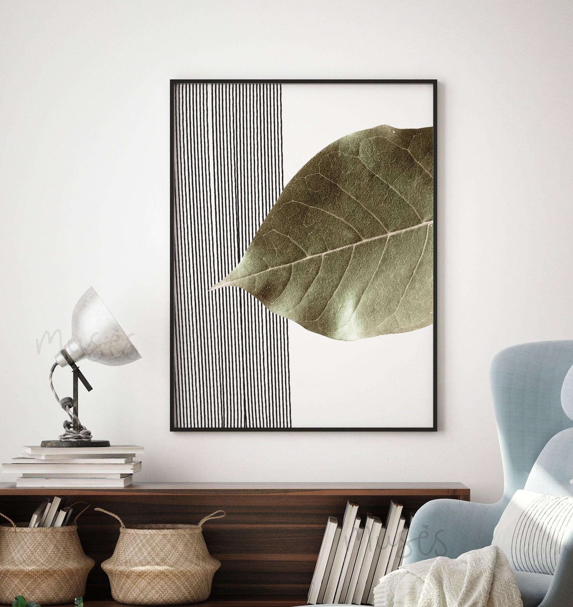 Instant Download Modern Leaf Poster Big Size Minimal Graphic - Etsy