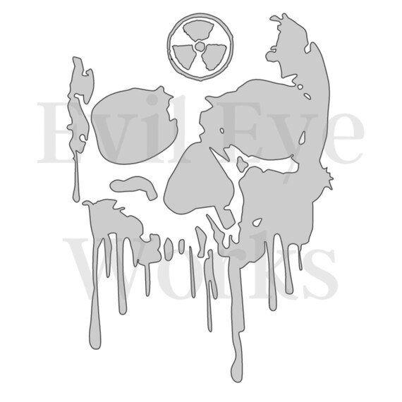 Skull svg radiation skull svg skull cut files radiation | Etsy