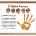 Five Little Acorns Fall Handprint Art Template, DIY Hand Print Craft ...