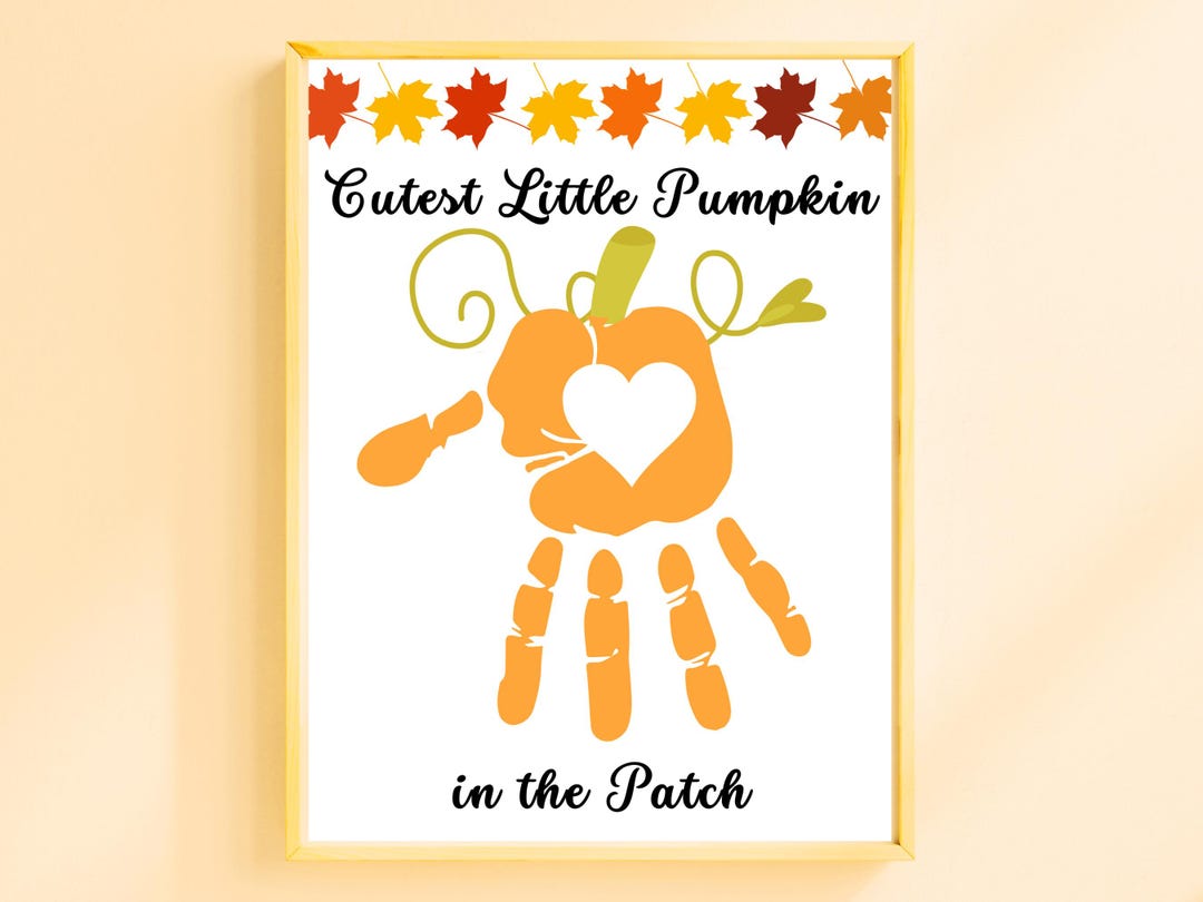 Pumpkin Handprint Art, Fall Keepsake Craft (digital Download ...