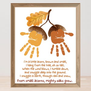 From Little Acorns Grow Mighty Oaks Fall Handprint Art Template, DIY ...