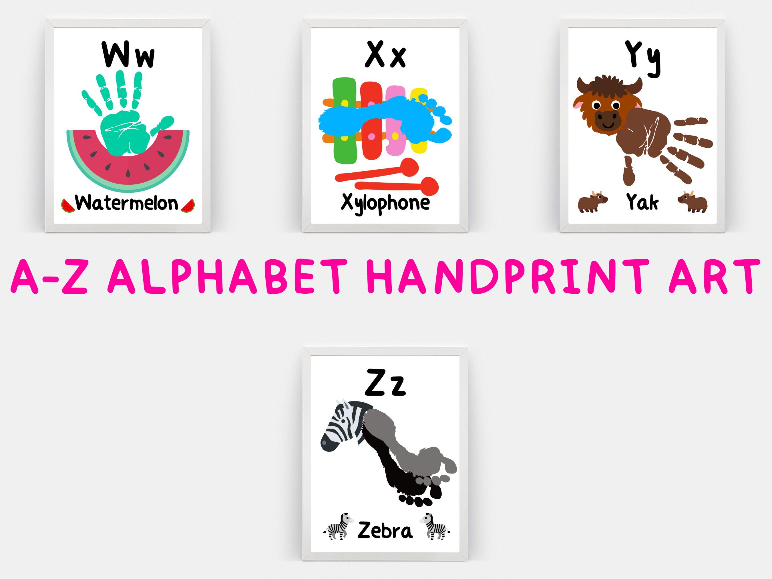 My First A-Z ABC Alphabet Handprint Craft Book Template, Printable ...
