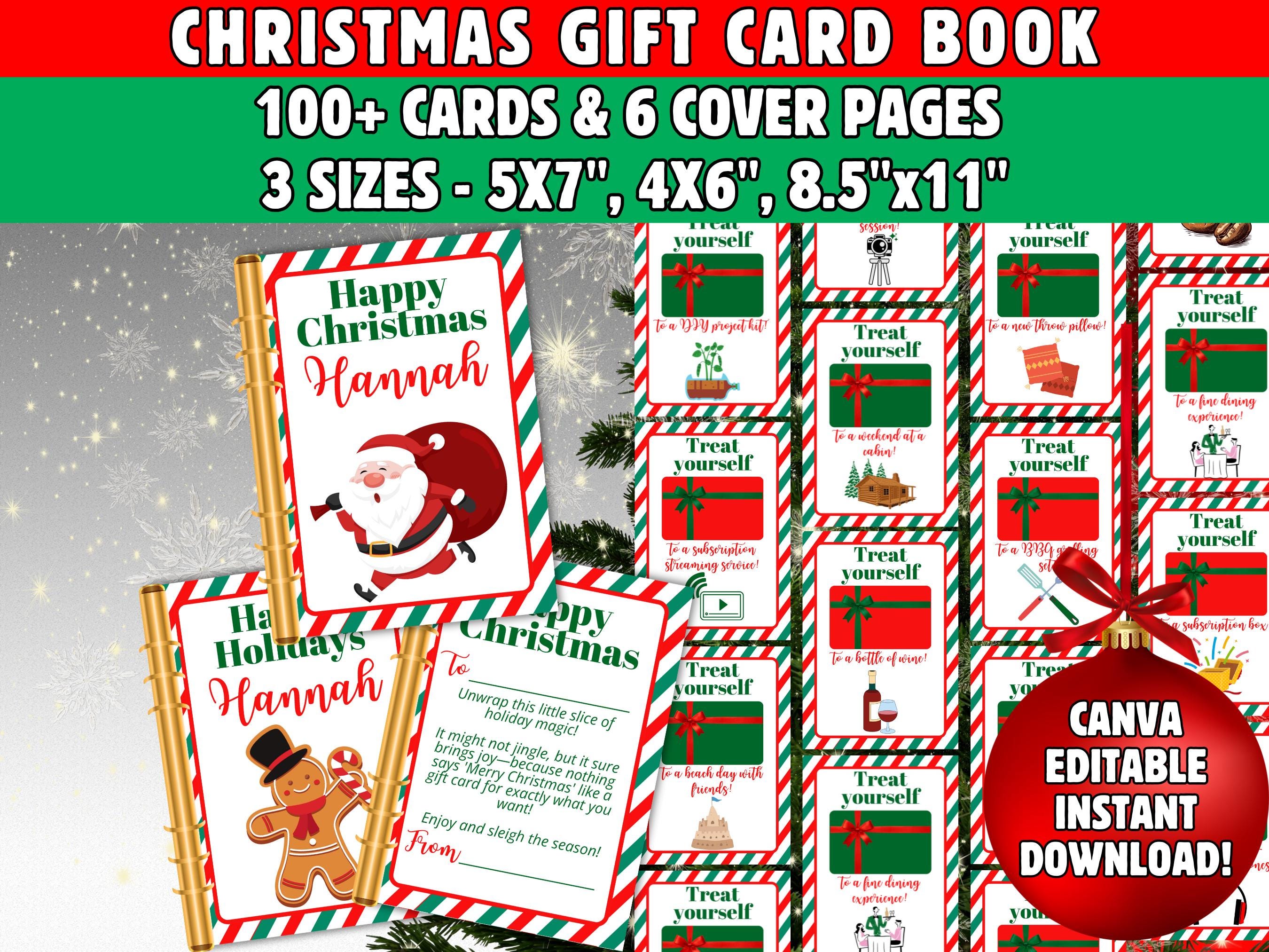 Editable Open When Christmas Gift Card Book, Printable Holder (PDF ...