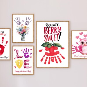 Valentines Day Handprint Art Template Bundle | DIY Kids Love Activity ...
