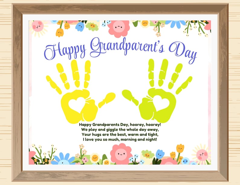 Grandparents Day Handprint Art, Keepsake Gift (digital Download ...