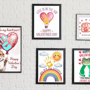 50 Valentines Day Handprint Art Bundle, Preschool Footprint Craft Set ...
