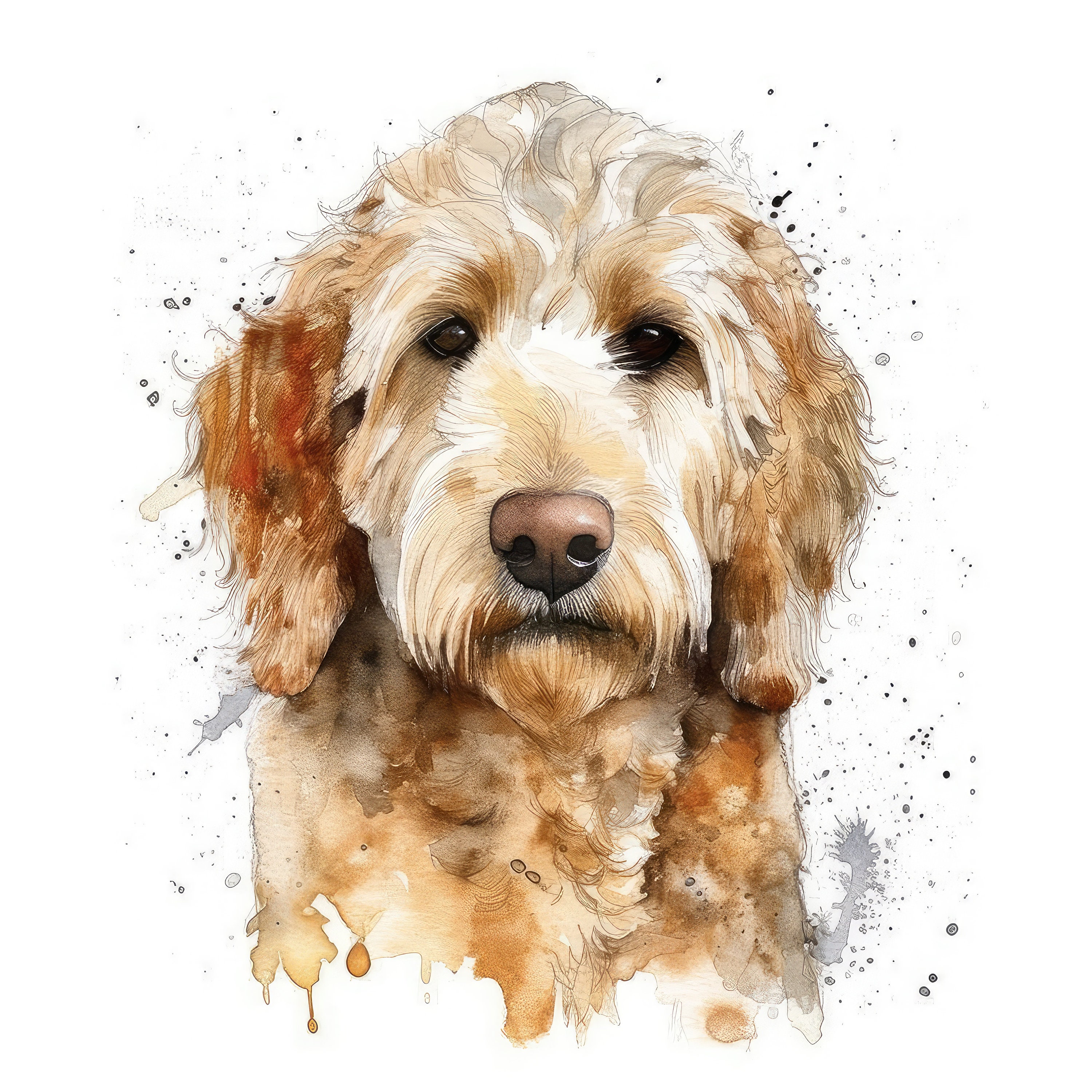 Watercolor Goldendoodle Dog Clipart Bundle, Commercial Use (digital ...