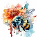 Floral Bees Watercolor Clipart Bundle, Commercial Use (digital Download ...