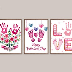 Valentines Day Handprint Art Template Bundle | DIY Kids Love Activity ...