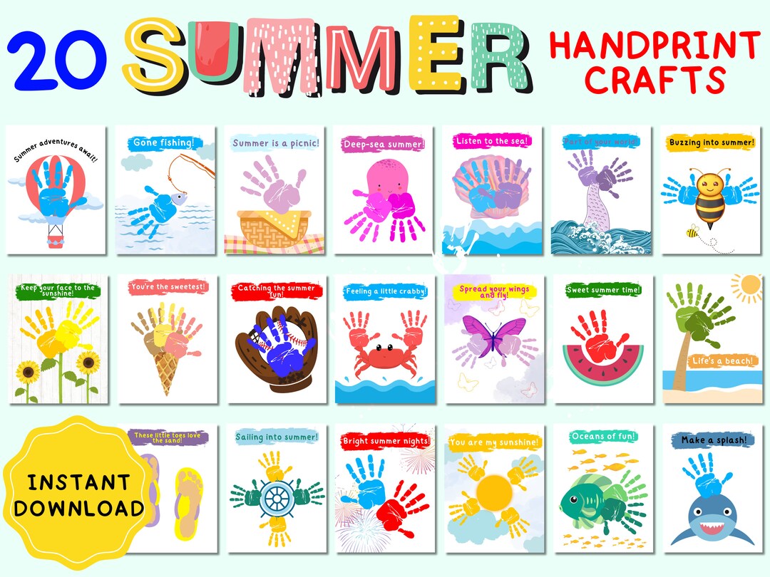 Summer Handprint Craft | Sea Animals Handprint Art | Kids Daycare ...