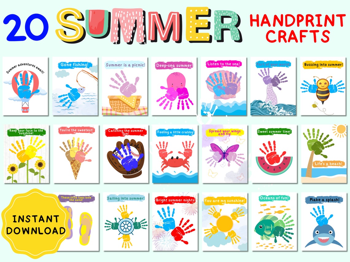 Summer Handprint Craft | Sea Animals Handprint Art | Kids Daycare ...