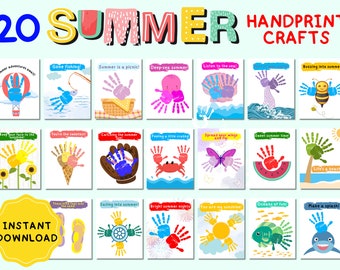 Summer Handprint Boat Craft: Kids' Activity, Baby Art, Toddler Cruise ...