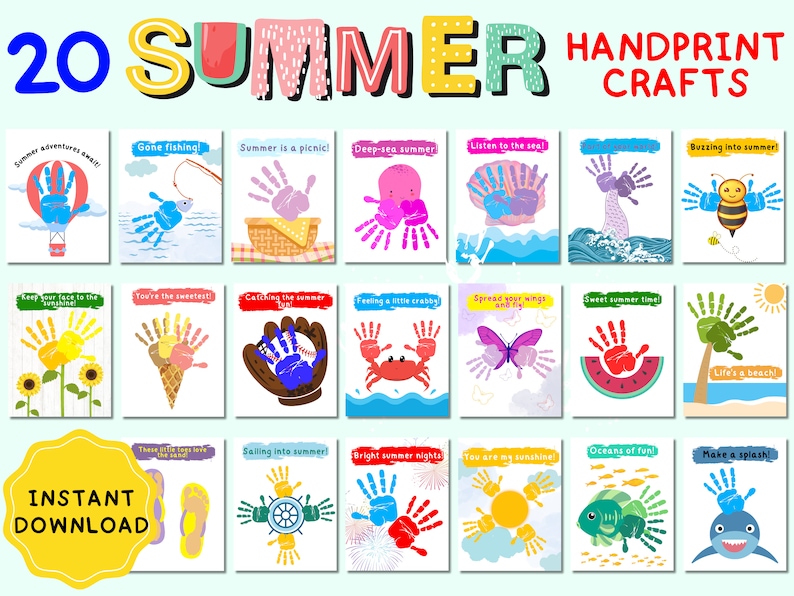 Summer Handprint Craft | Sea Animals Handprint Art | Kids Daycare ...
