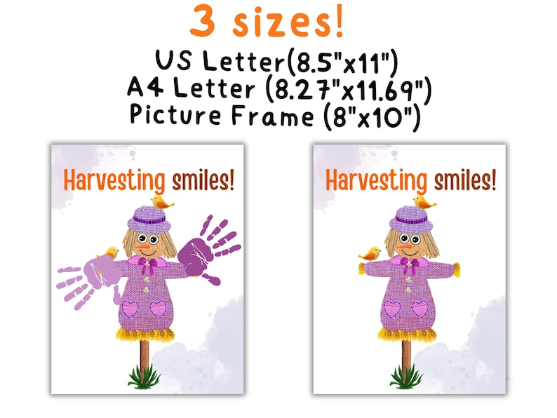 Scarecrow Handprint Art, Fall Printable Craft Keepsake for Kids ...