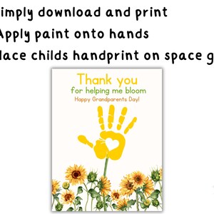 Grandparents Day Handprint Art, Thank You Gift (digital Download ...
