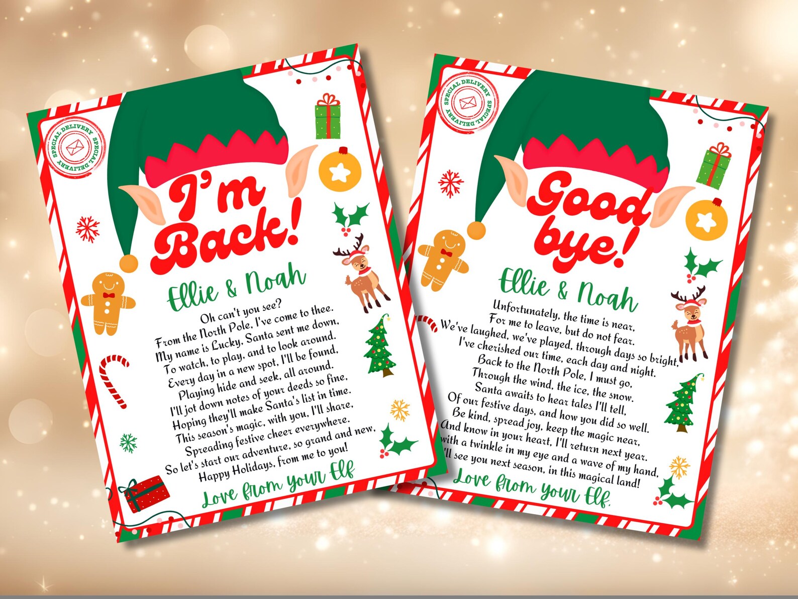 Elf Arrival Letter, Christmas Welcome, Goodbye Letter, Editable Canva ...
