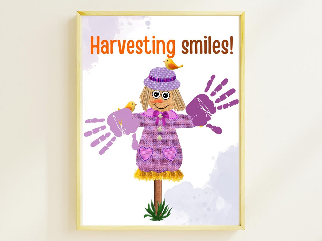Scarecrow Handprint Art, Fall Printable Craft Keepsake for Kids ...