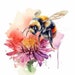 Floral Bees Watercolor Clipart Bundle, Commercial Use (digital Download ...