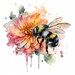 Floral Bees Watercolor Clipart Bundle, Commercial Use (digital Download ...