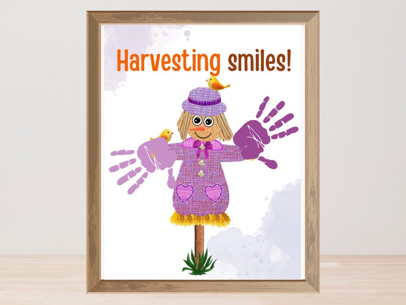 Scarecrow Handprint Art, Fall Craft Keepsake (printable) | Activity for ...