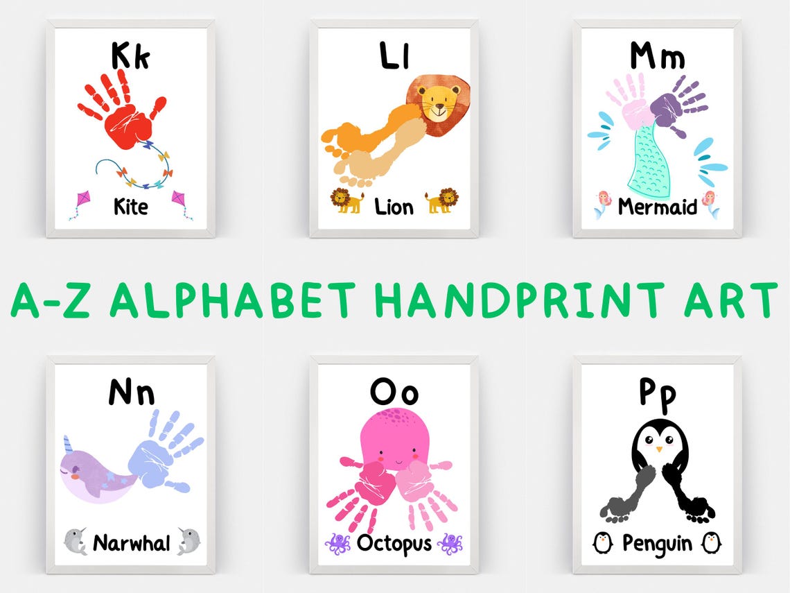 My First A-Z ABC Alphabet Handprint Craft Book Template, Printable ...