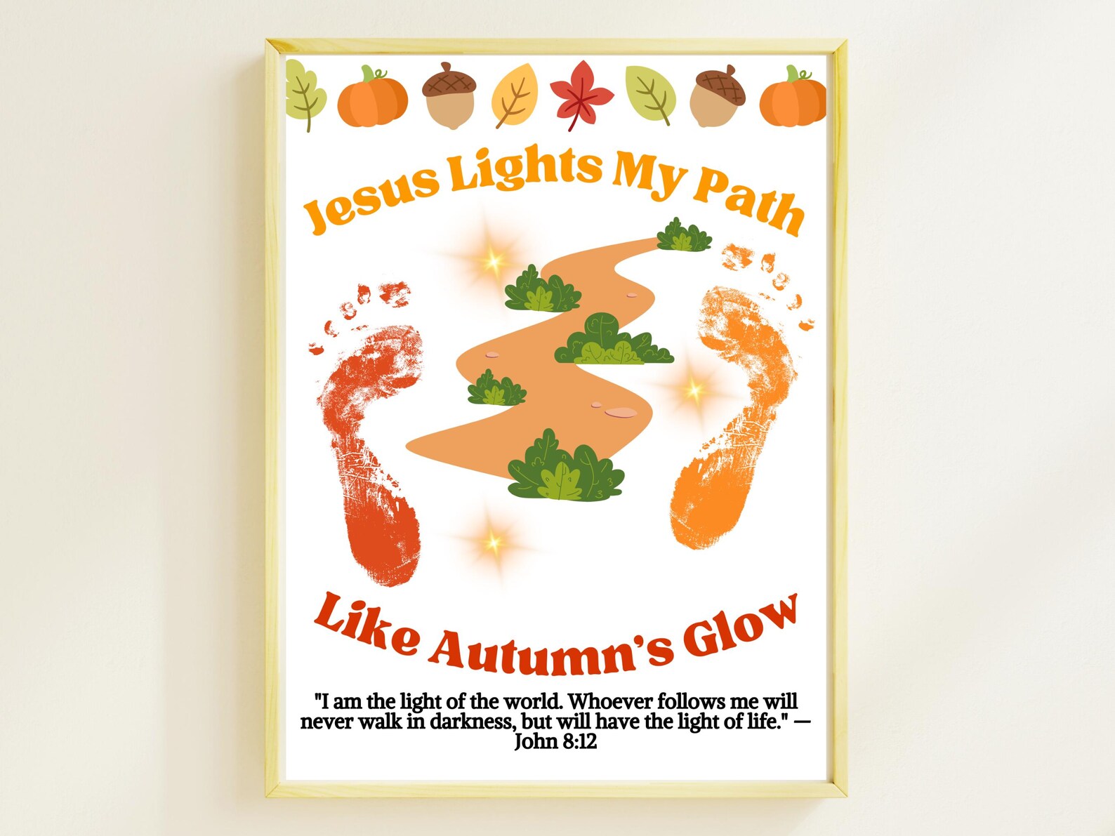 Christian Thanksgiving Footprint Art, Jesus Lights My Path (printable ...