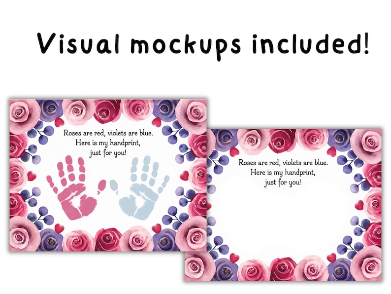 Valentines Day Handprint Art Template Bundle | DIY Kids Love Activity ...