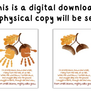 Acorn Handprint Art Printable | Fall Keepsake Poem for Kids | DIY ...
