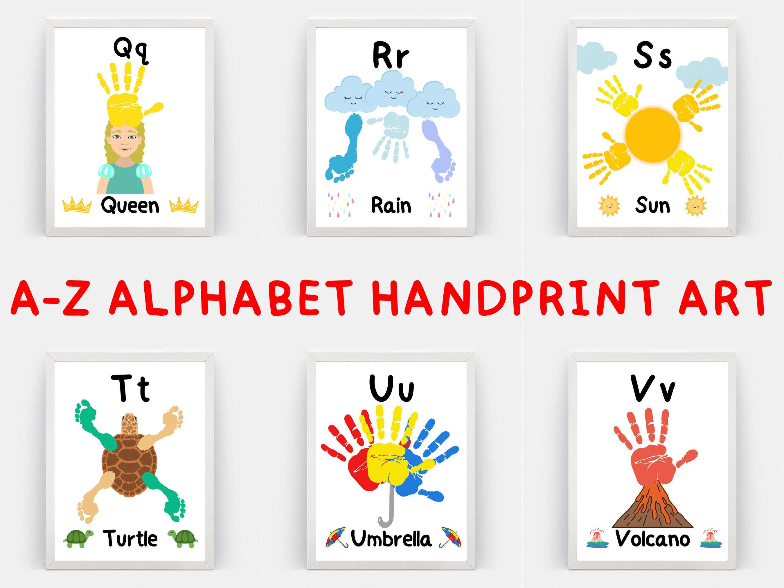 My First A-Z ABC Alphabet Handprint Craft Book Template, Printable ...