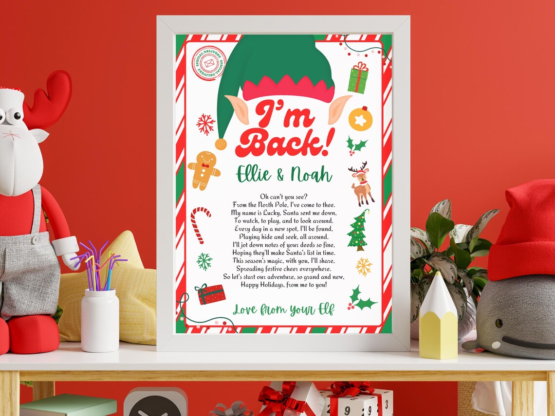 Elf Arrival Letter, Christmas Welcome, Goodbye Letter, Editable Canva ...